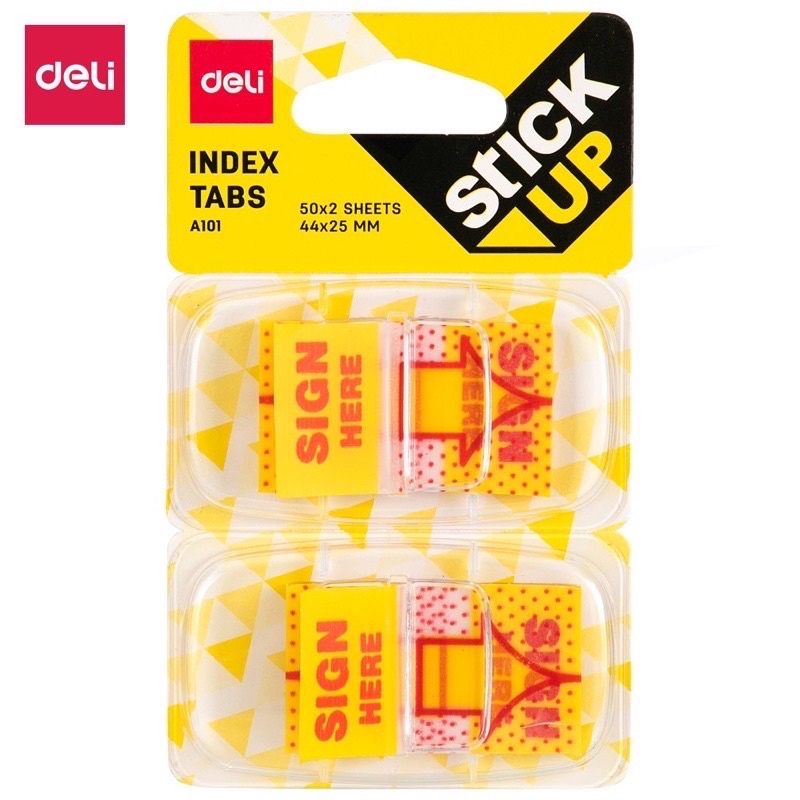 DELI Stick up sign here index tab 100 sheets/pad | Shopee Philippines