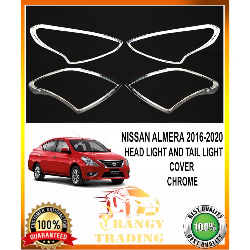 Nissan Almera 2016 to 2020 Headlight and Taillight cover chrome 2017 ...