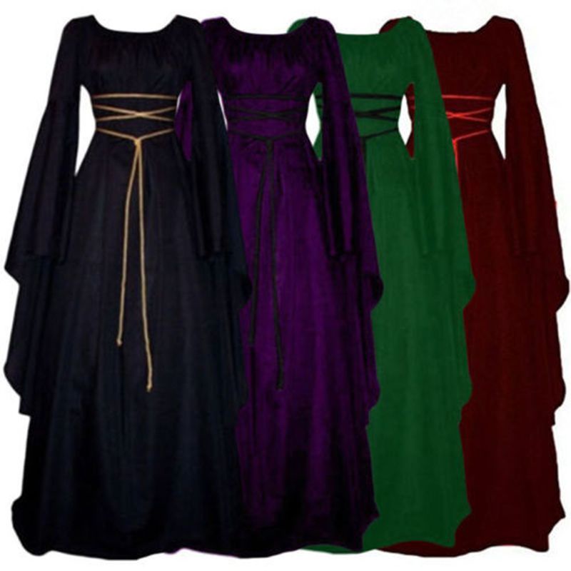 Women Middle Age Vintage Costumes Women Medieval Dress Gothic Dresses ...