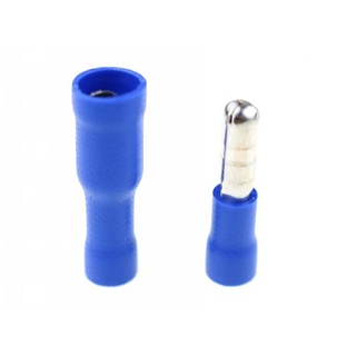 100PCS Blue Assorted Female + Male Bullet Butt Connector Insulated ...