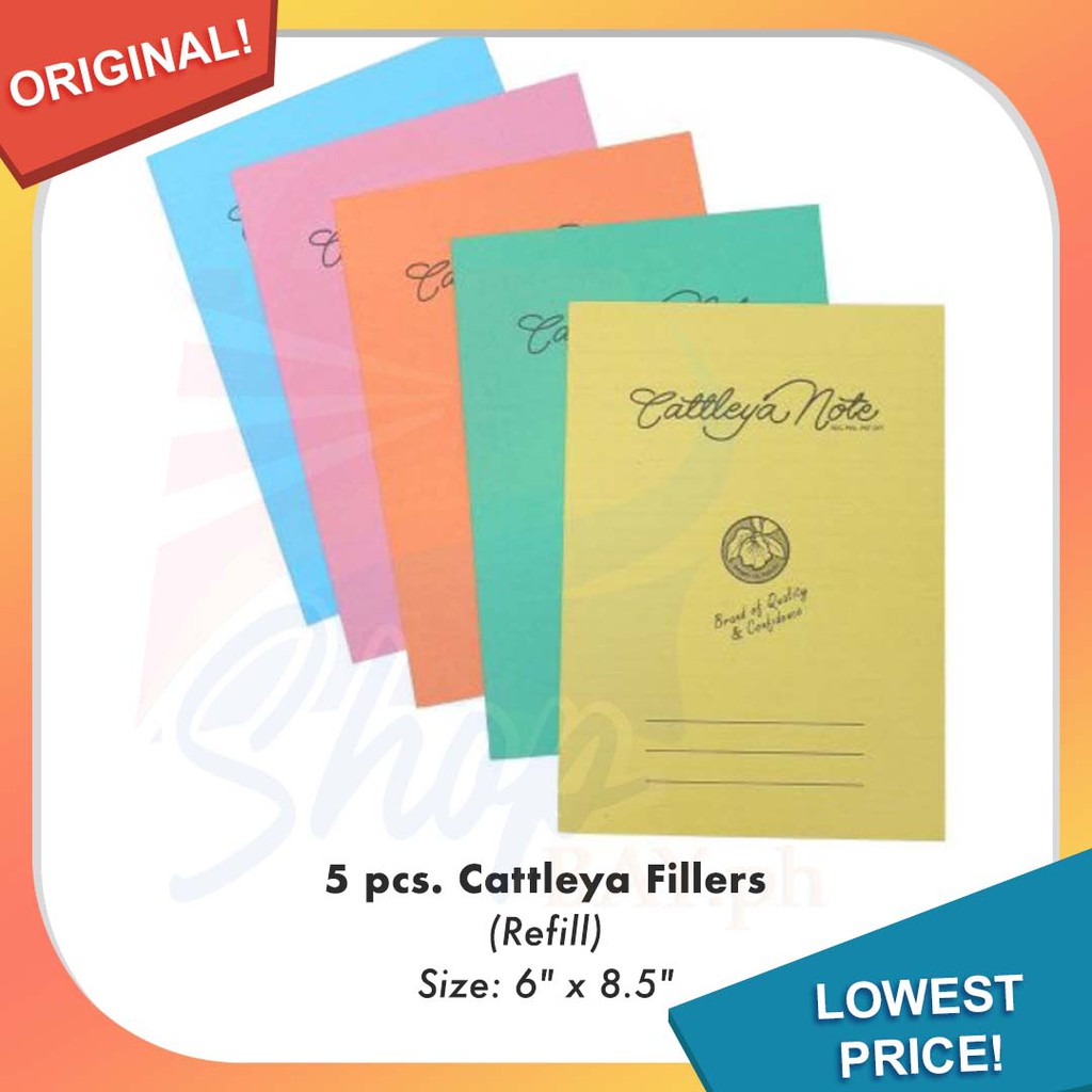 5 pcs Cattleya Notebook Fillers (Refill), Assorted Color 6" x 8.5 ...