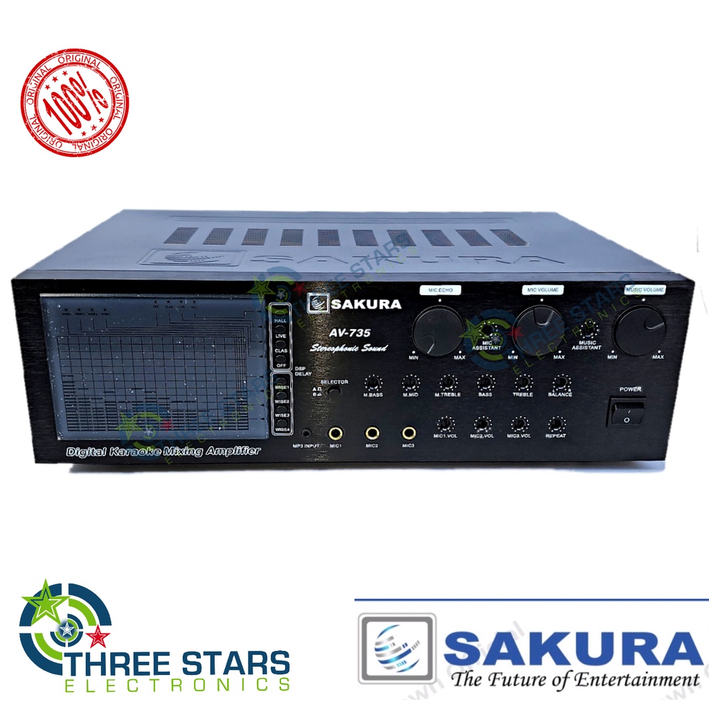 Original Sakura Amplifier / Sakura AV-735 700W X2 Karaoke Mixing ...
