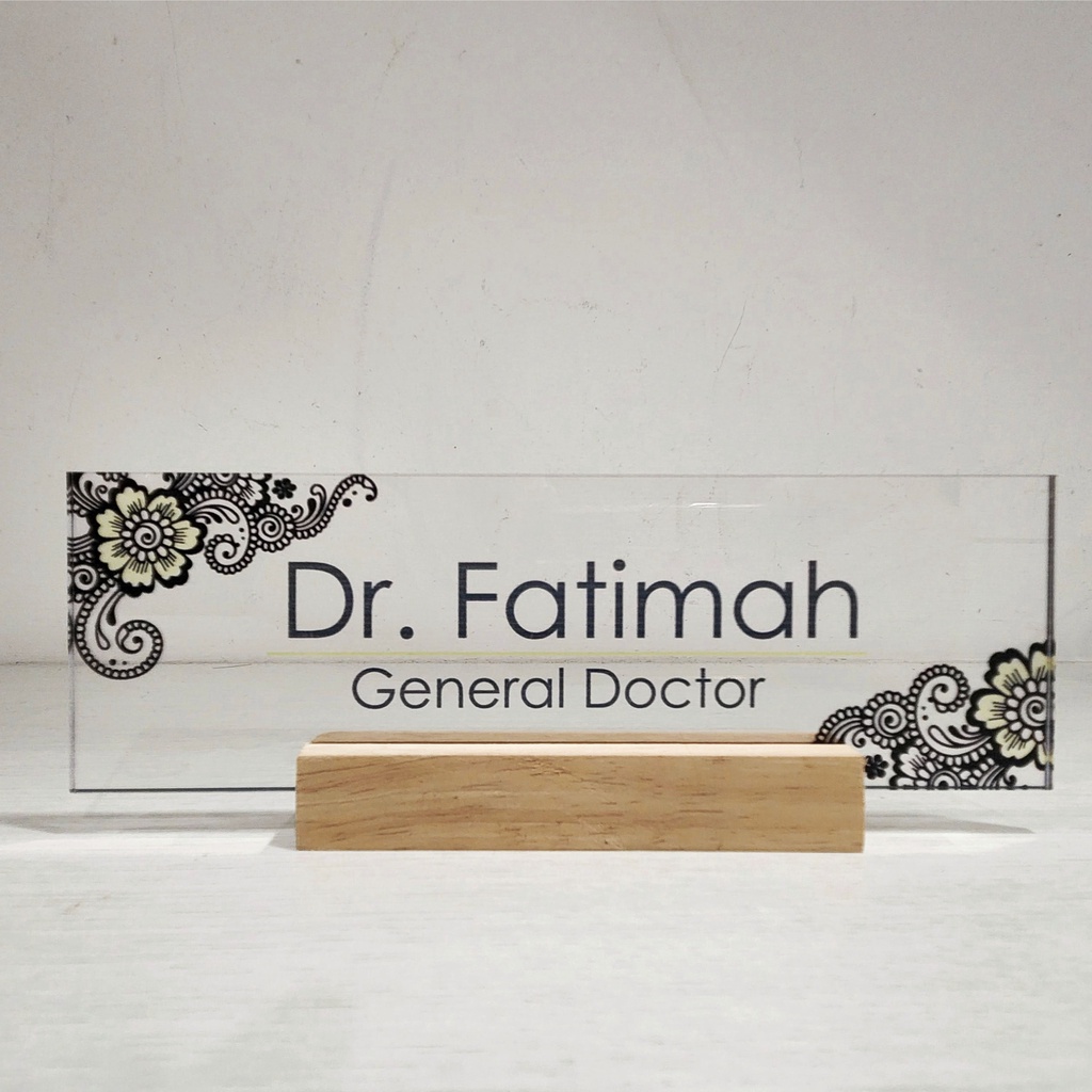 Desk Name Plate / Papan Tanda Nama Meja / Custom Name Plat Acrylic ...