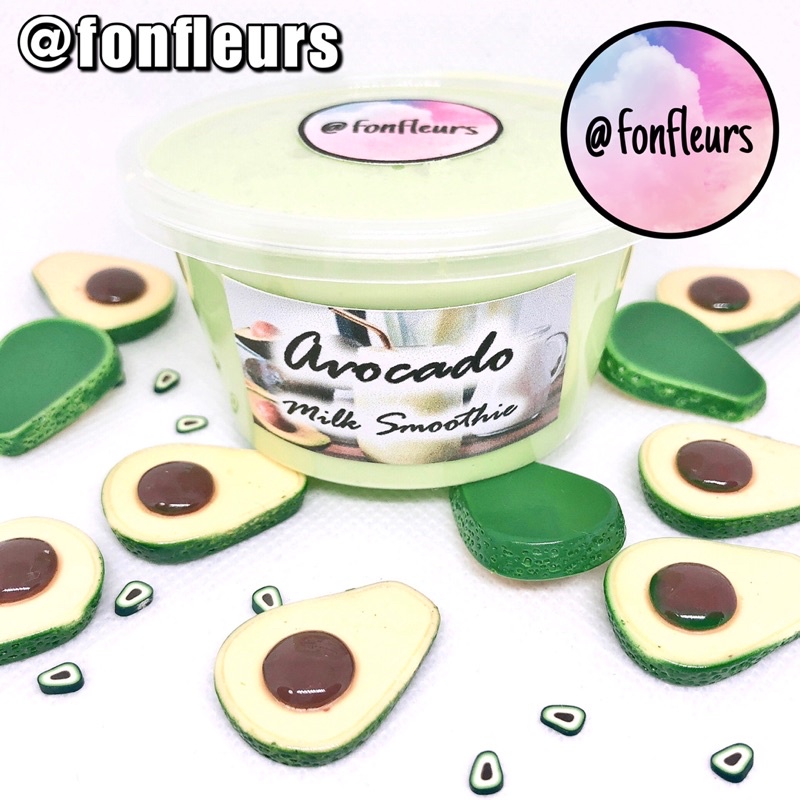 Fonfleurs SG Avocado Milk Smoothie Fruit Green Glossy Slime Cute Scent ...
