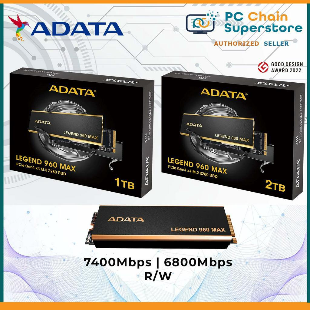 Adata Legend 960 MAX 1TB / 2TB PCIE Gen 4 M.2 NVME Gaming SSD w ...