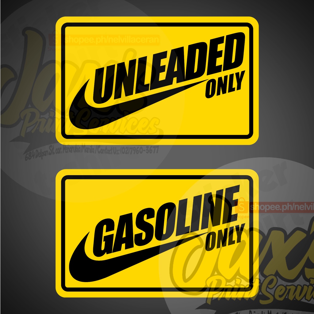 Unleaded and Gasoline Sticker Decals for Car and Motorcycles | Shopee ...