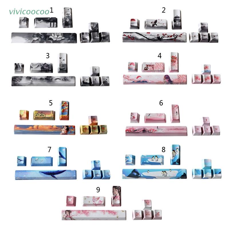 VIVI 8 Keys PBT Five Sides Dye Subbed Keycap Profile 6.25 Space ESC ...