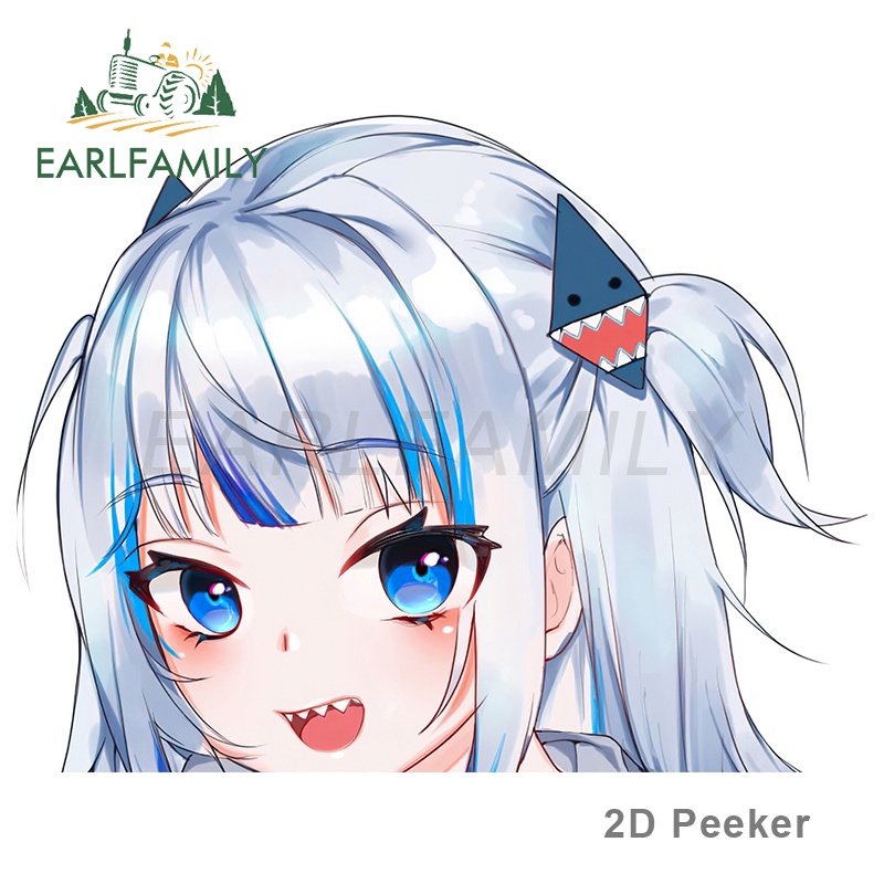EARLFAMILY 13cm x 9.5cm Gawr Gura Hololive Car Stickers Anime Cute Peek ...