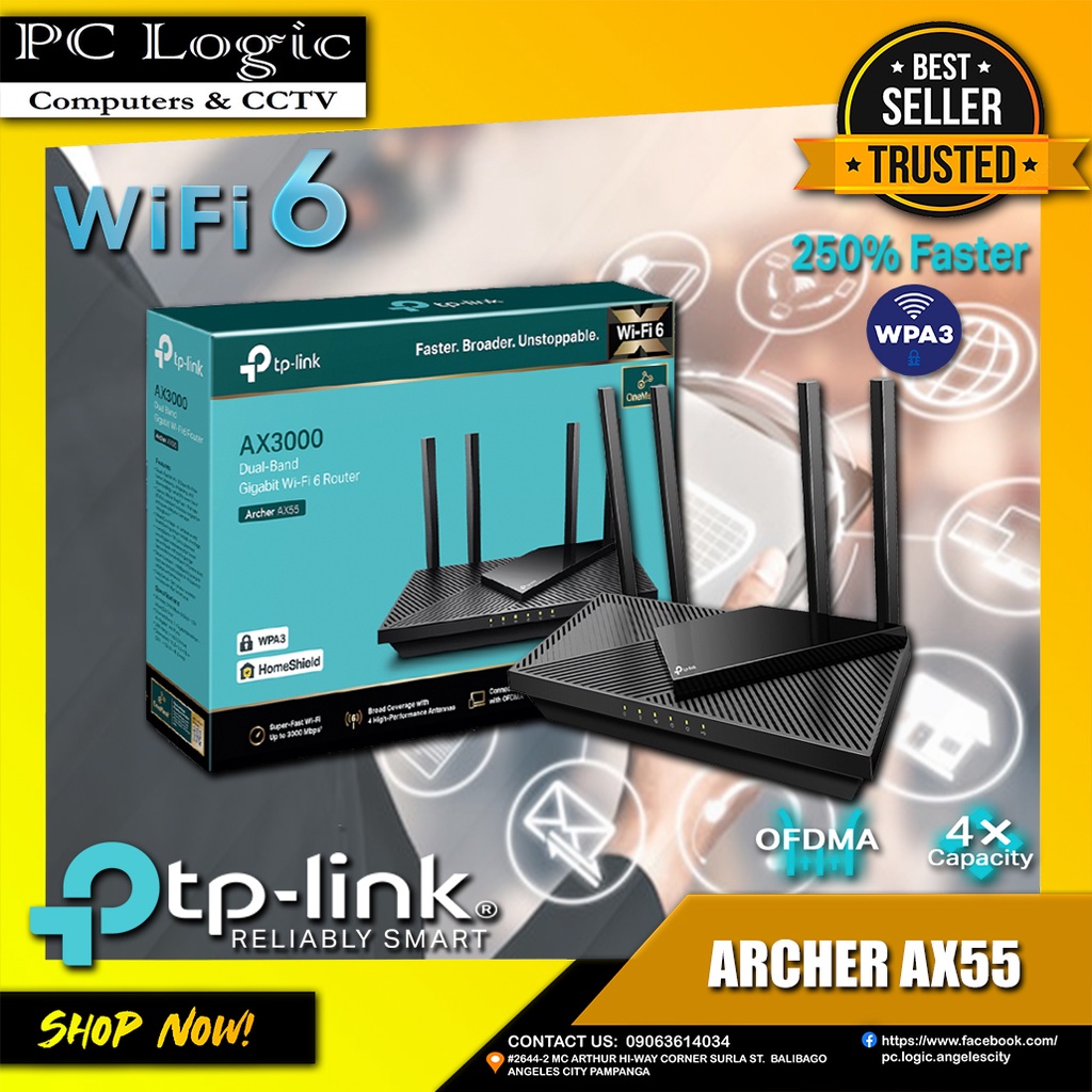 TP Link Archer AX55 AX3000 Duala Band Gigabit Wi-Fi 6 Router | Shopee ...
