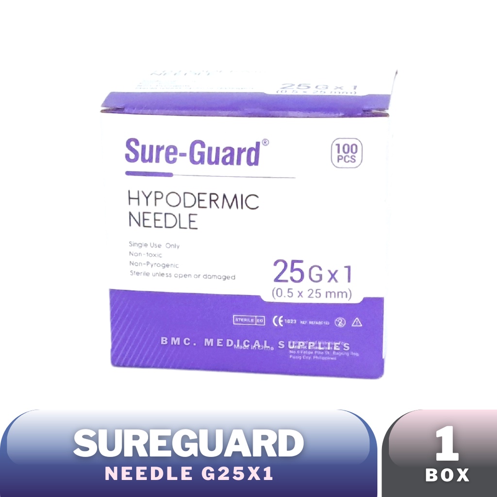 Sureguard Needle (G18, G25, G30 ) | Sterile (Sold Per Box) | Shopee ...