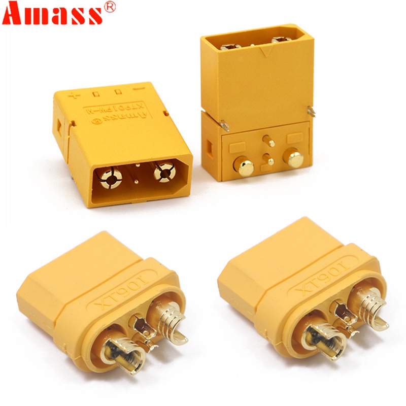 Amass XT90(2+2)PB Plug Connectors 4.5mm Gold Bullet Plated Connector Plug Male For RC Model ...