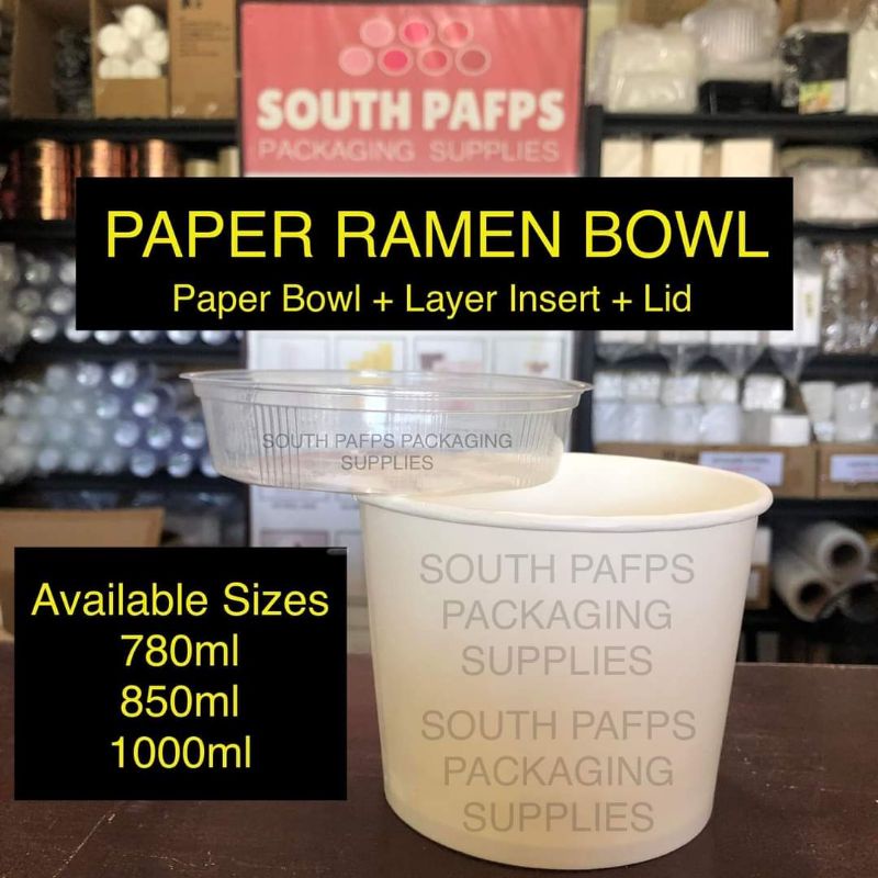 (50 PIECES) PAPER RAMEN BOWL // RAMEN BOWL TAKE OUT WITH INSERT LAYER ...