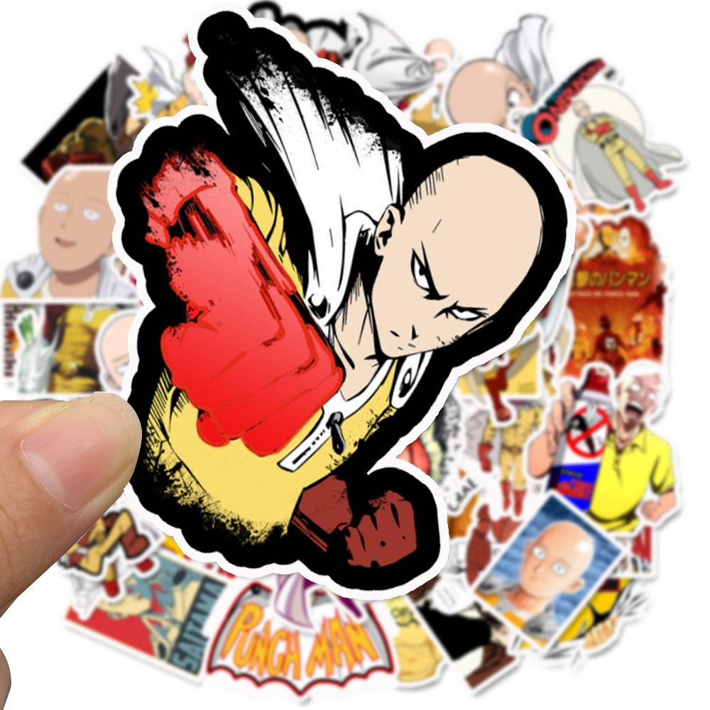 50PCS Cute Cartoon ONE PUNCH MAN Waterproof Sticker Skateboarding ...