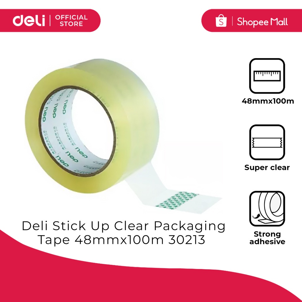 Deli 30213 Stick Up Clear Packaging Tape 48mmx100m 1PC | Shopee Philippines