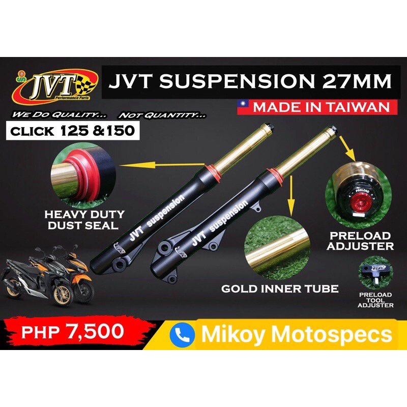 JVT Front shock for honda click 125/150 Plug and Play QUALITY BRAND ...