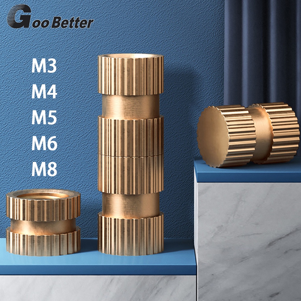 Solid Brass Blind Hole Knurled Insert Nuts M3 M4 M5 M6 M8 Threaded