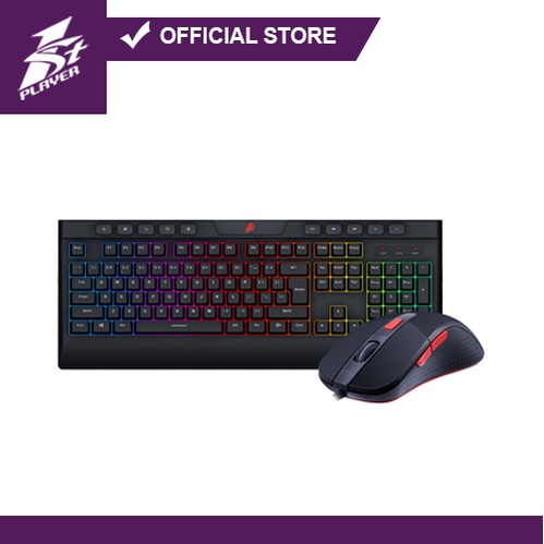 1STPLAYER FIRE DANCING K8 RGB GAMING/OFFICE WIRED KEYBOARD + MOUSE ...