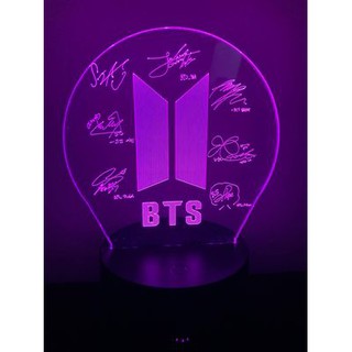 BTS ARMY BT21 BANGTAN SONYEONDAN 3D Acrylic LED Lamp Night Desk Room ...
