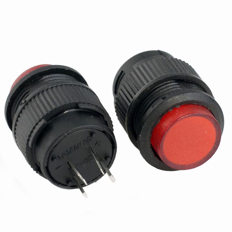 Ready stock* R16-503 RED Round 15A/250V Self-Locking/Non-Locking Push ...