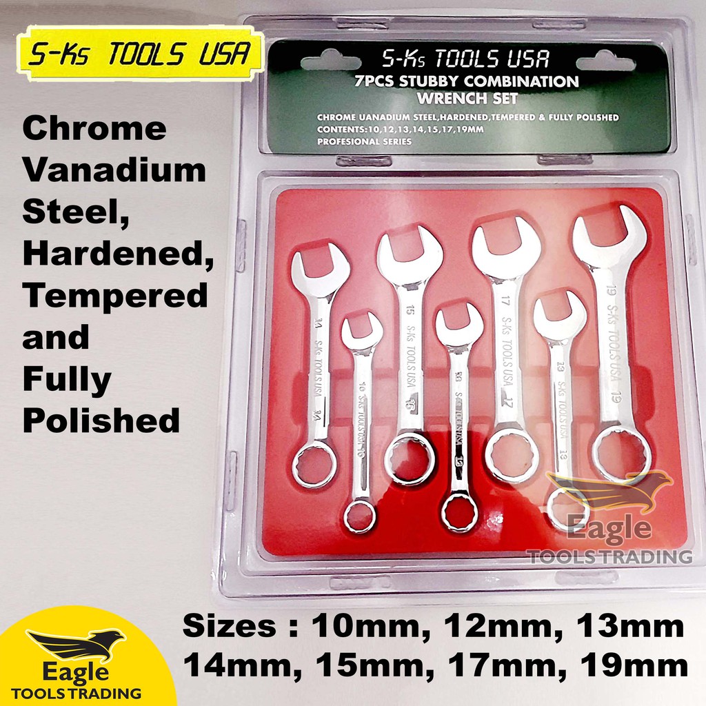 Stubby Combination Wrench Set 7 pcs Sks Tools USA SSCWS1019 | Shopee ...
