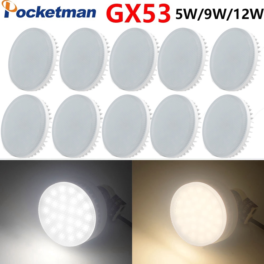 10Pack 5Pack GX53 LED Light 5W 9W 12W 1Lampada LED Cabinet LED Bulb Ac ...
