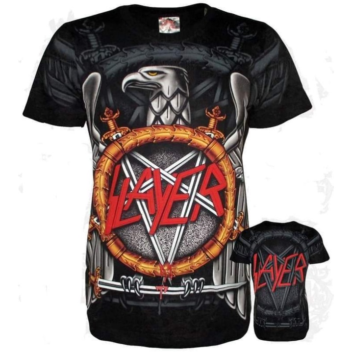 SLAYER Band Logo All OverPrinT ROXX Rock band shirt S M L XL | Shopee ...