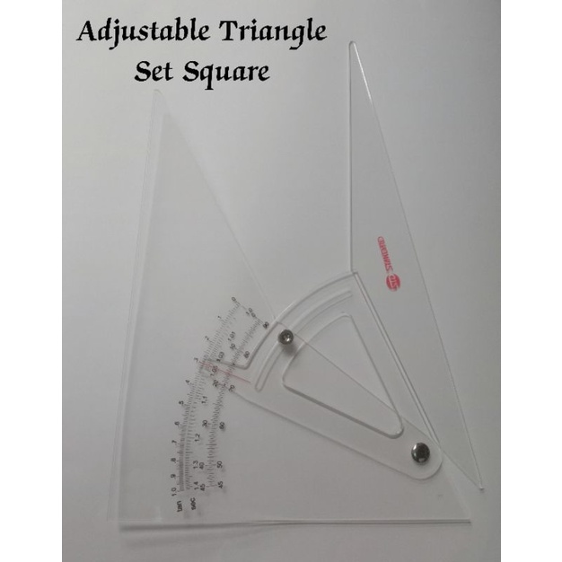 Adjustable Triangle Set Square(10 inches and 12 inches) | Shopee ...