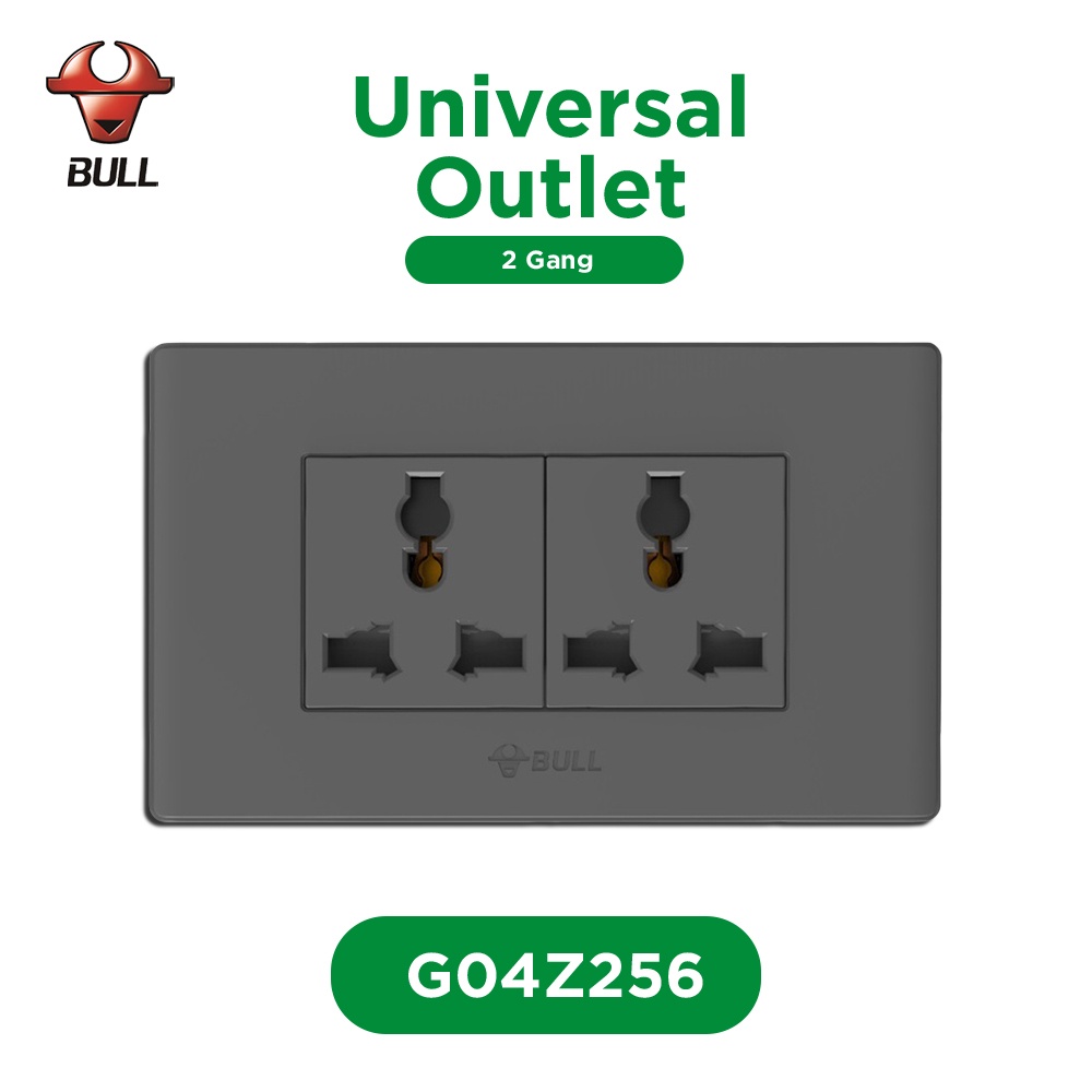 BULL 2 Gang Universal Wall Socket G04Z256 | Shopee Philippines