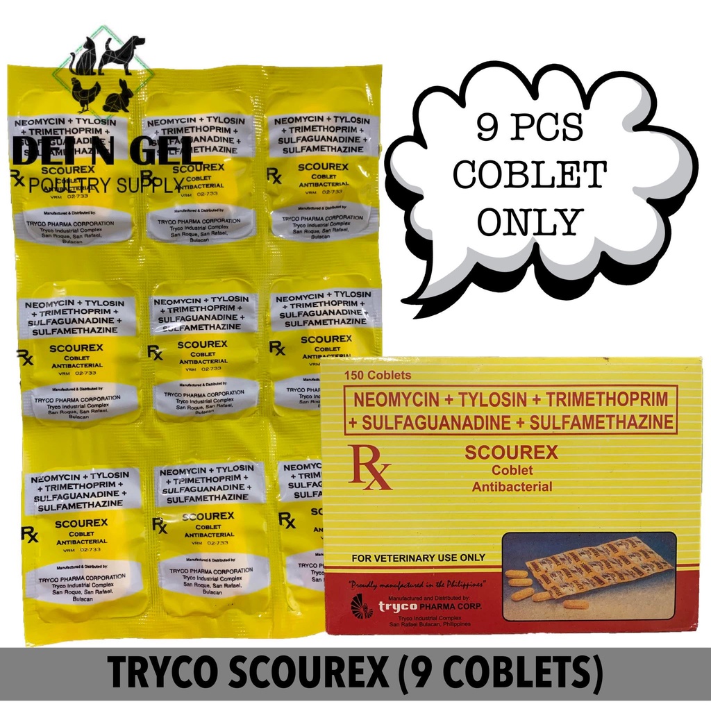 SCOUREX FOR DIARRHEA OF DOG, RABBIT AND PIGS (9 PIECES COBLET ONLY ...