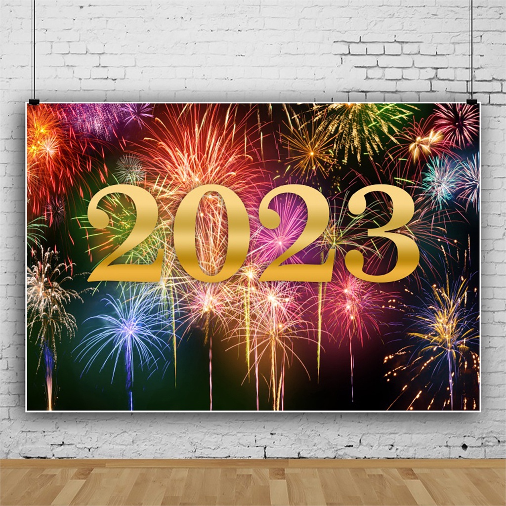 2023 Happy New Year Fireworks Champagne Spots Party Decoration Photo ...