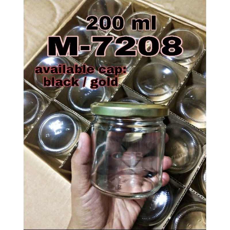[Sold Per Piece] M7208 Glass Jar 200 ml With Plastic Seal | Shopee ...