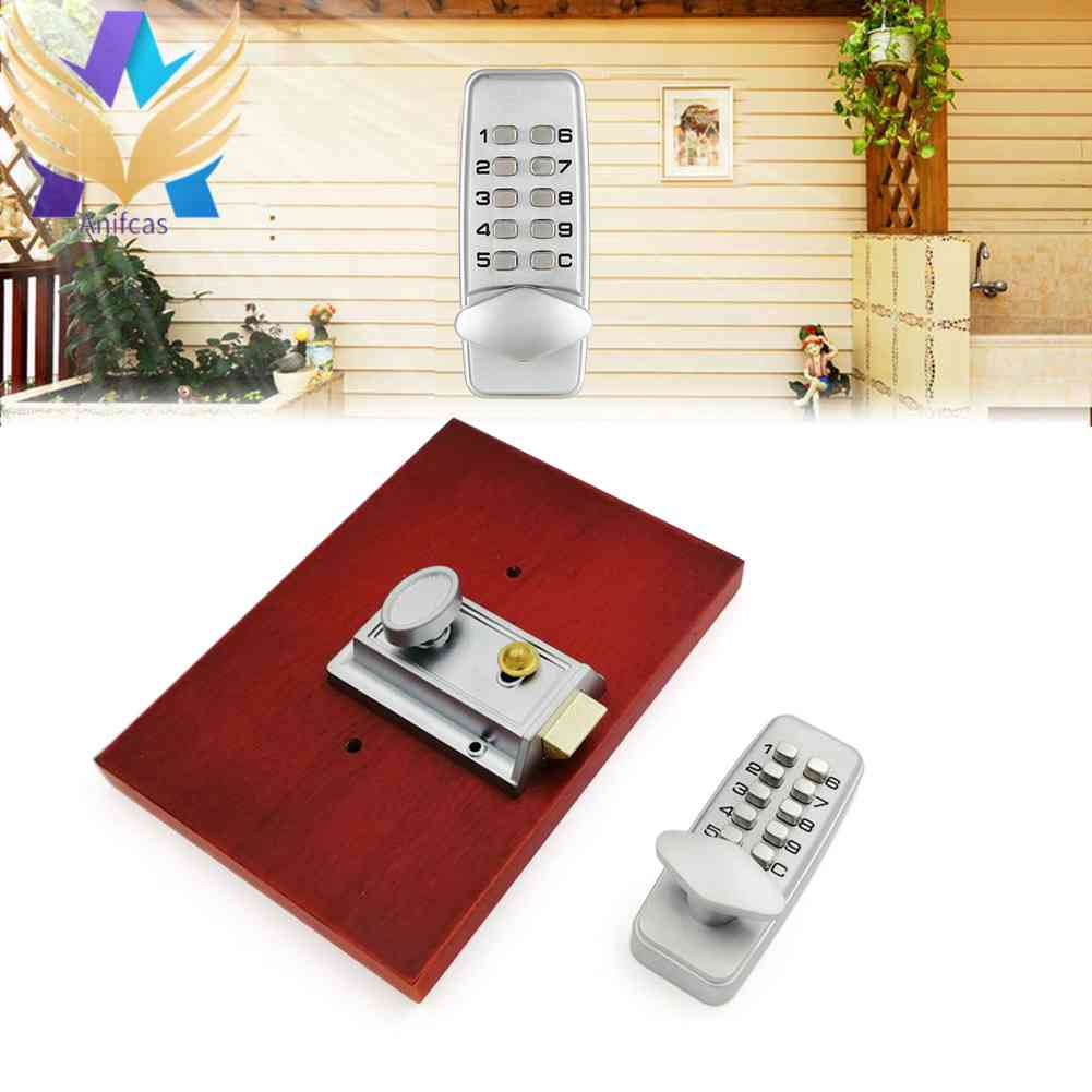 Waterproof Mechanical Digital Door Lock Push Button Keypad Keyless ...