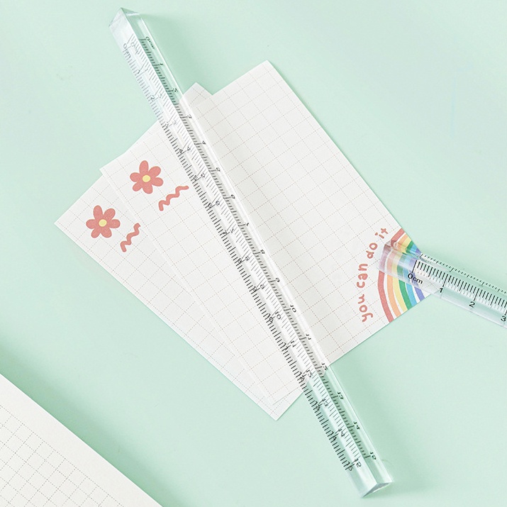 Triangular ruler transparent double-sided scale drawing measuring ruler ...