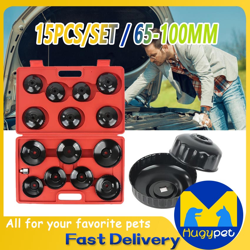 15 Pcs Universal Oil Filter Key Wrench Kit Changing Oil Filter Tools ...