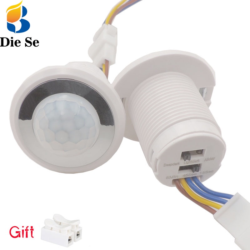 Motion Sensor Switch AC 110V 220V IR Infrared Motion Sensor Adjustable ...
