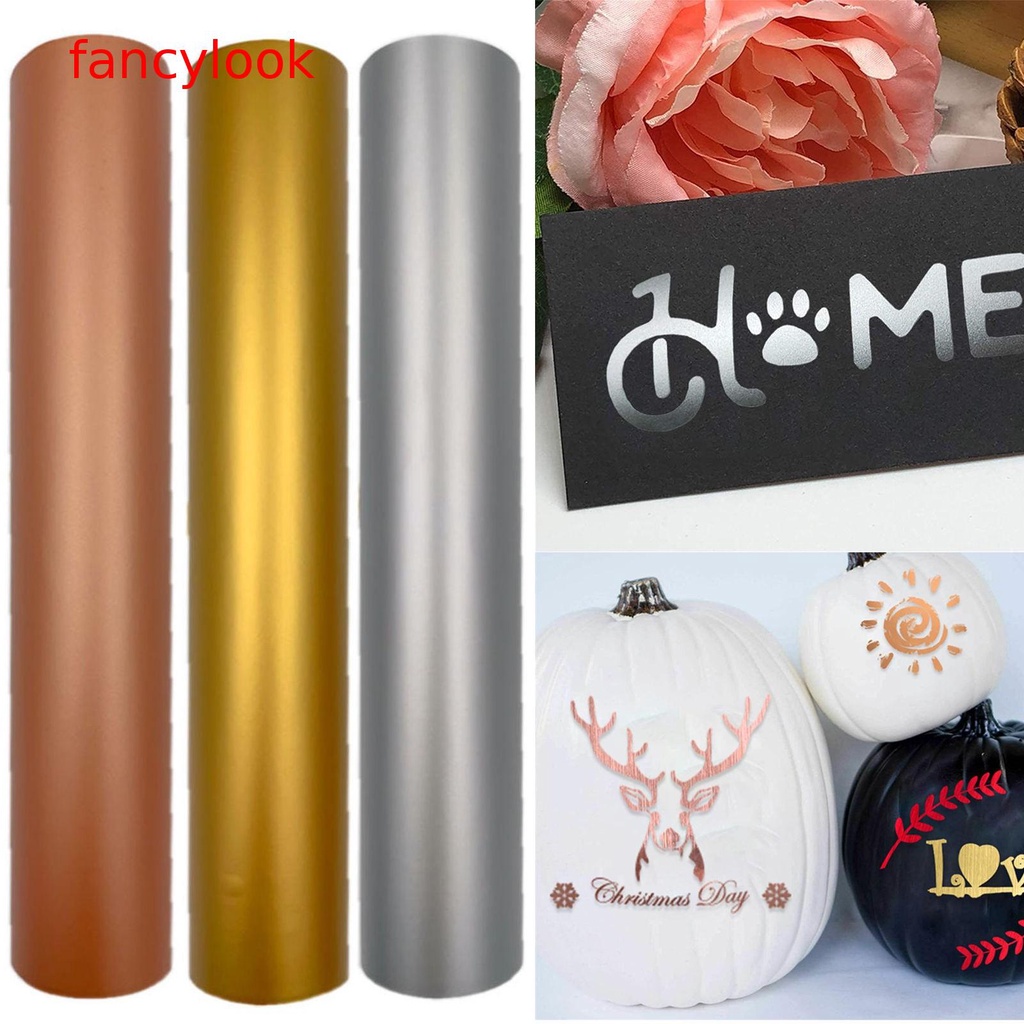 【Fancylook】 Gold HTV Heat Transfer VinylRoll PU Iron On Vinyl For ...