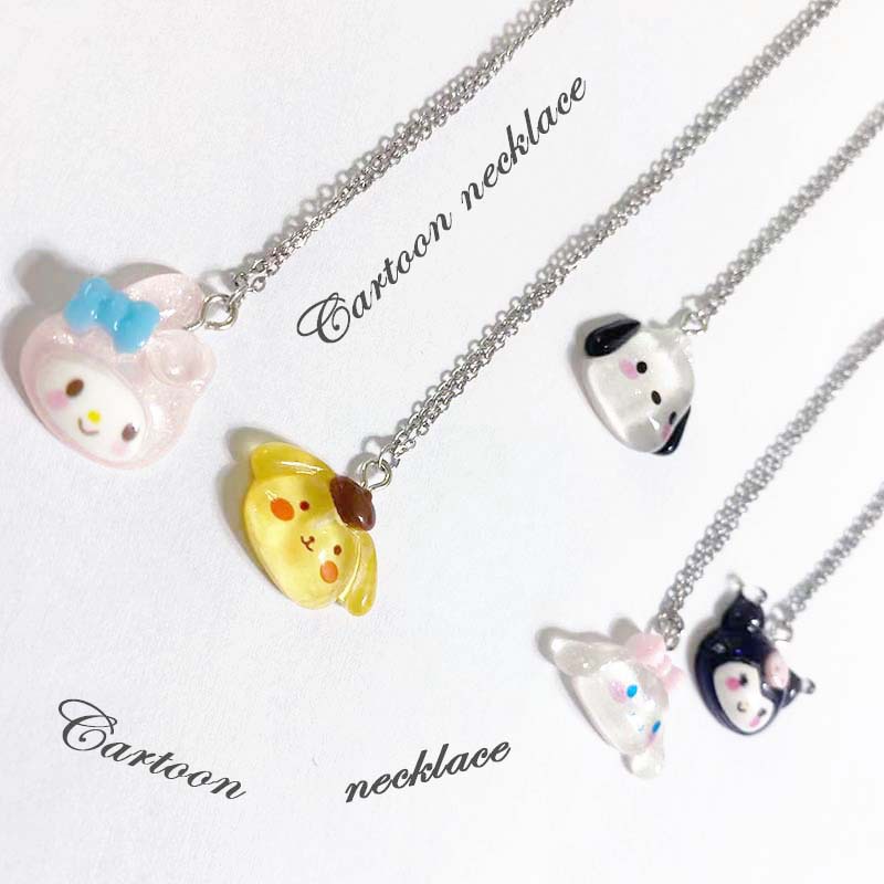 Sanrio Cute Couple Necklace Pendant Gift Hello Kitty Melody Kuromi ...