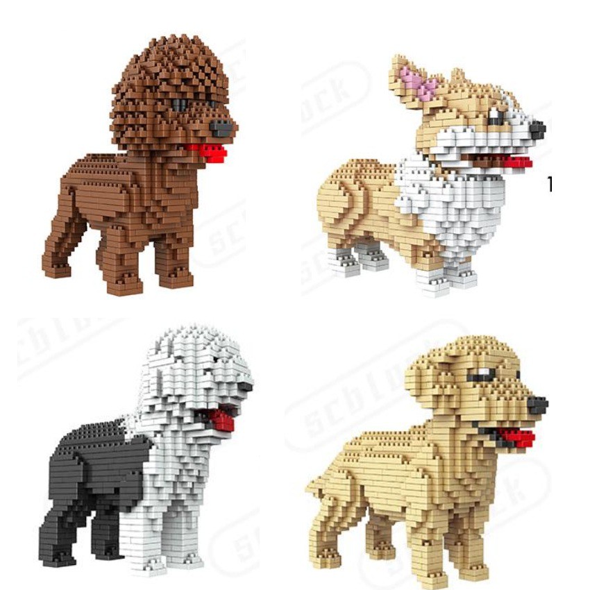 Assembly blocks Animal Model Corgi Toy Dog mini block dachshund Diamond ...