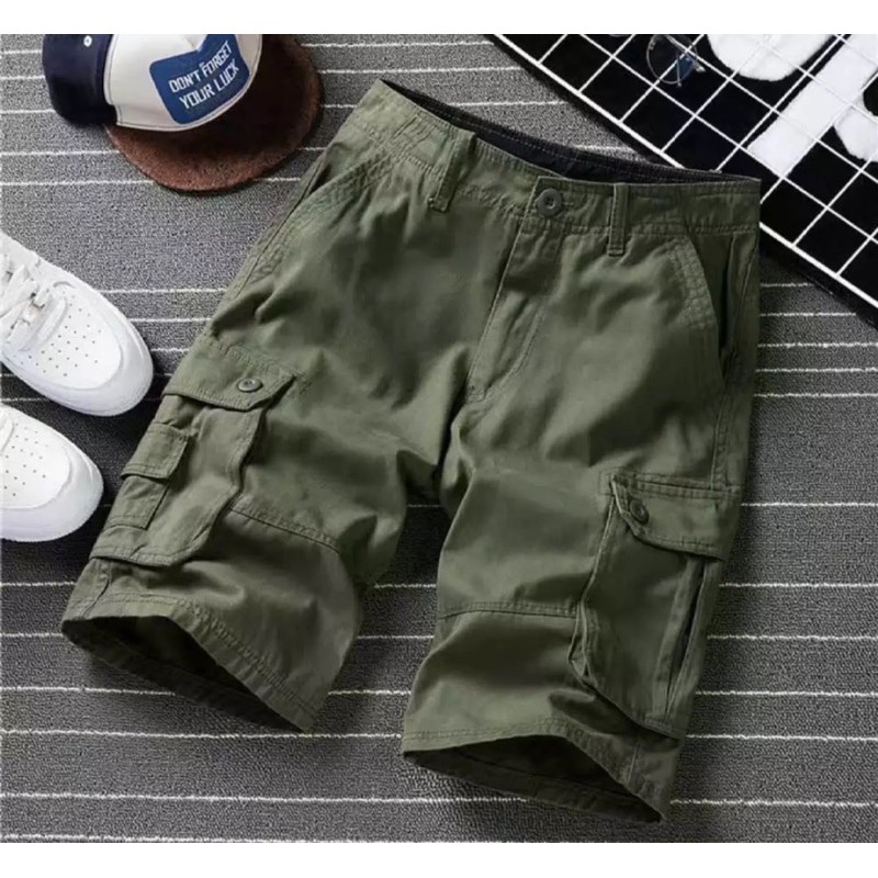 Six pocket cargo short for mens good quality for mens w/belt | Shopee ...