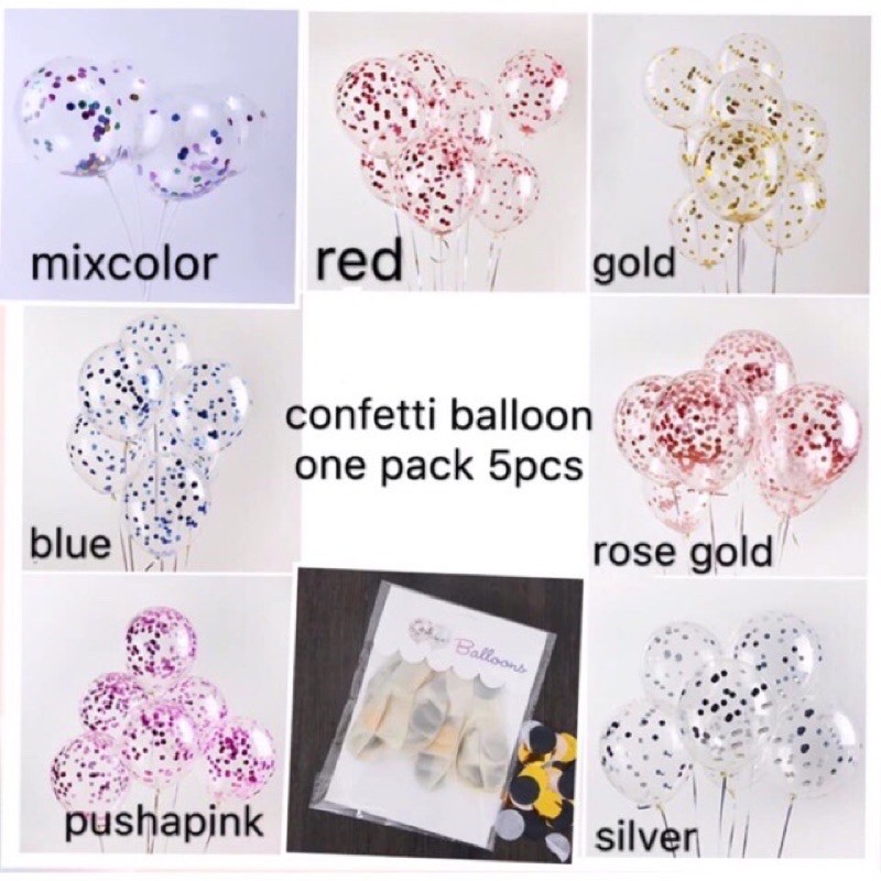 Magic Confetti Balloon Birthday Party Deco（5pcs one pack） | Shopee ...