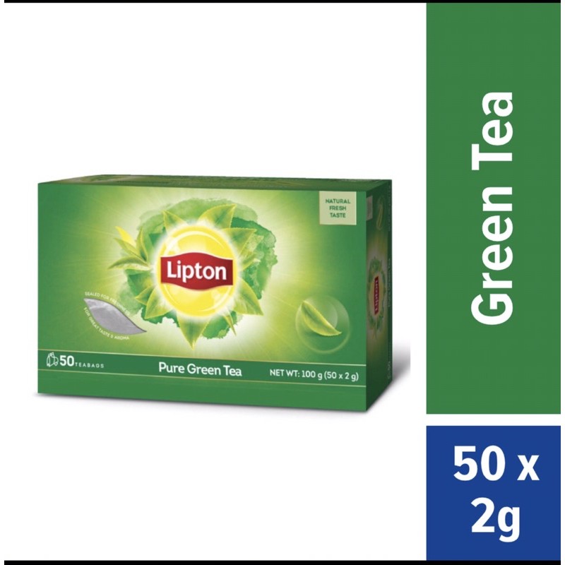 Lipton Pure Green Tea (50 Teabags x 2g=100g) - Imported | Shopee ...
