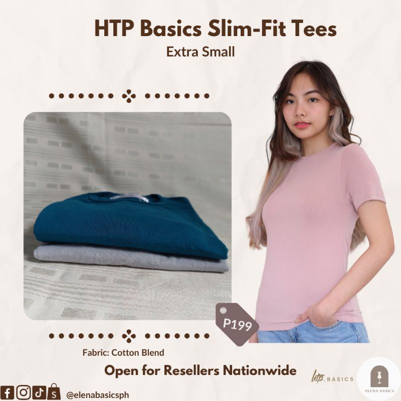 HTP Basics Slim Fit Tees (Extra Small) | Shopee Philippines