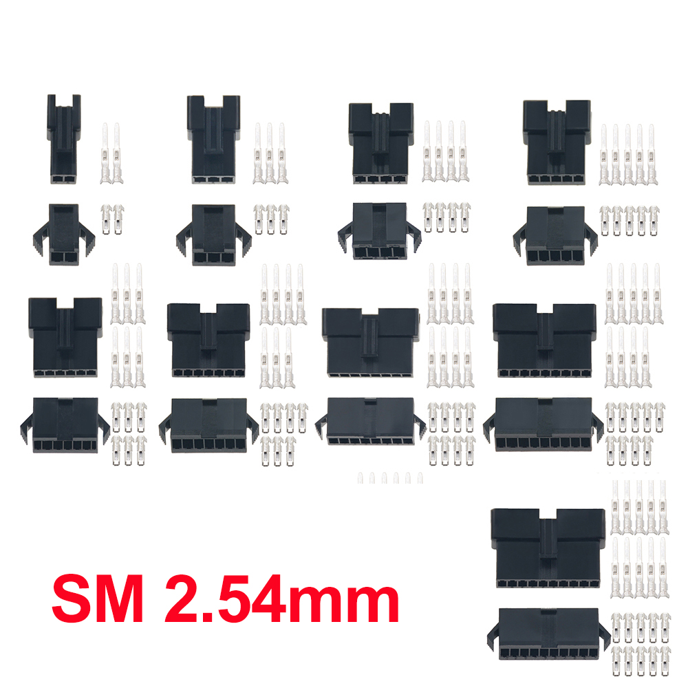 20Sets Sm2.54 Connectors 2/3/4/5/6/7/8/9/10/11/12 Pins 2.54Mm Female and Male Housing with ...