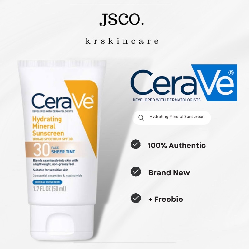 CeraVe Hydrating Mineral Sunscreen Broad Spectrum SPF 30 Face Sheer Tint | Shopee Philippines