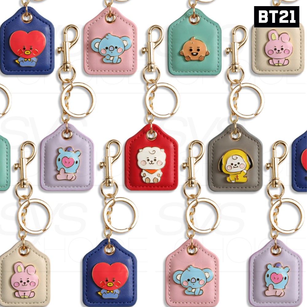 BTS BT21 Official Authentic Goods Baby Leather Metal Keyring | Shopee Philippines