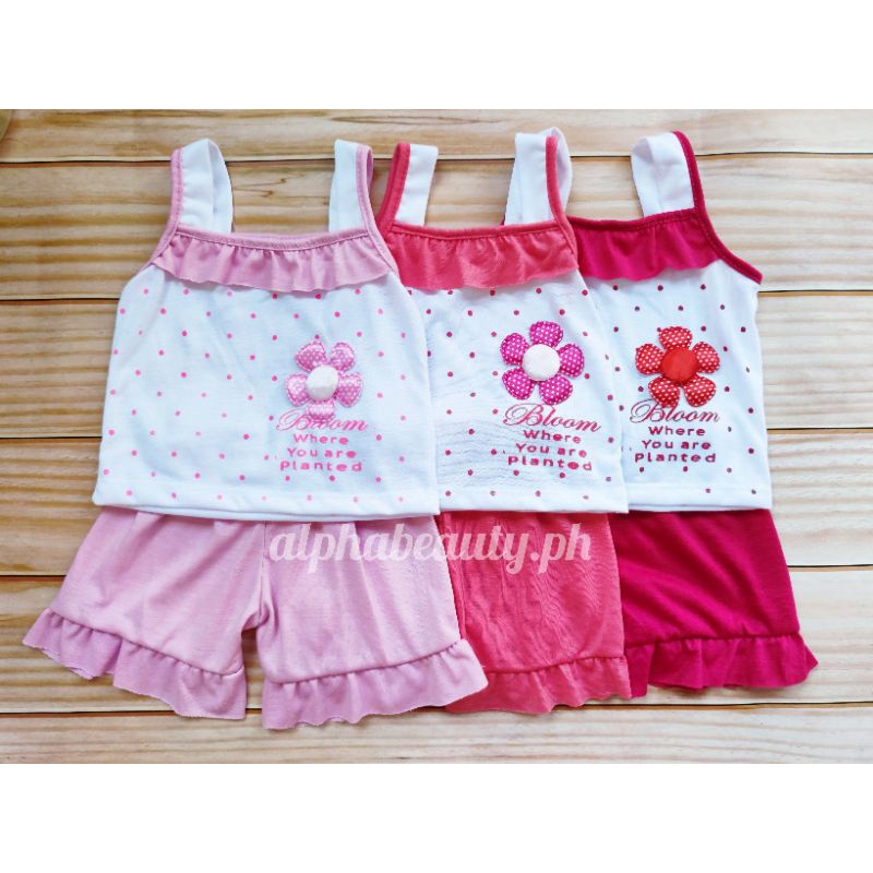 Bloom Terno White Printed for Baby Girl I Terno Short for Baby Girl ...
