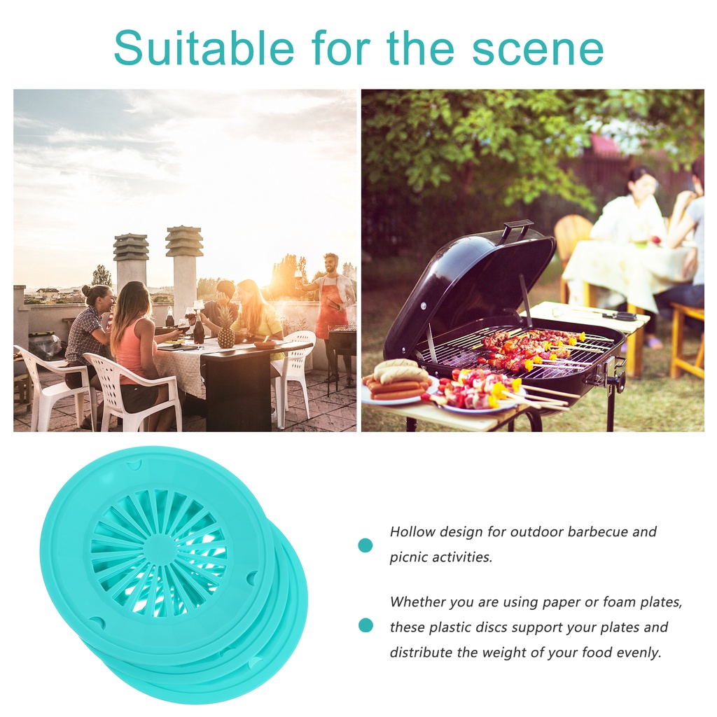 10Pcs BBQ Paper Plate Holder Plastic Dinner Plates Reusable Barbecue ...