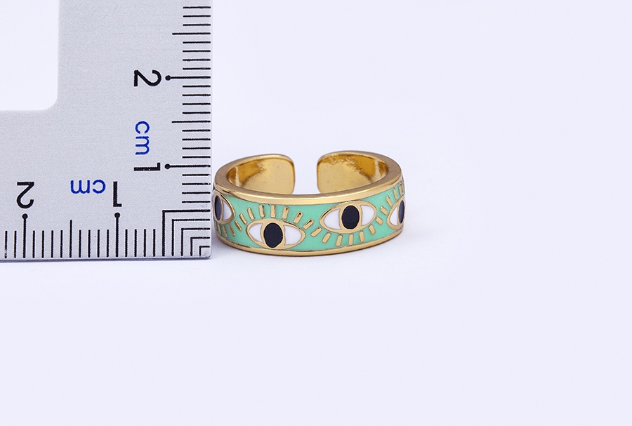 9 Colors Evil Eye Rainbow Ring Adjustable Trendy Handmade Enamel Multi ...