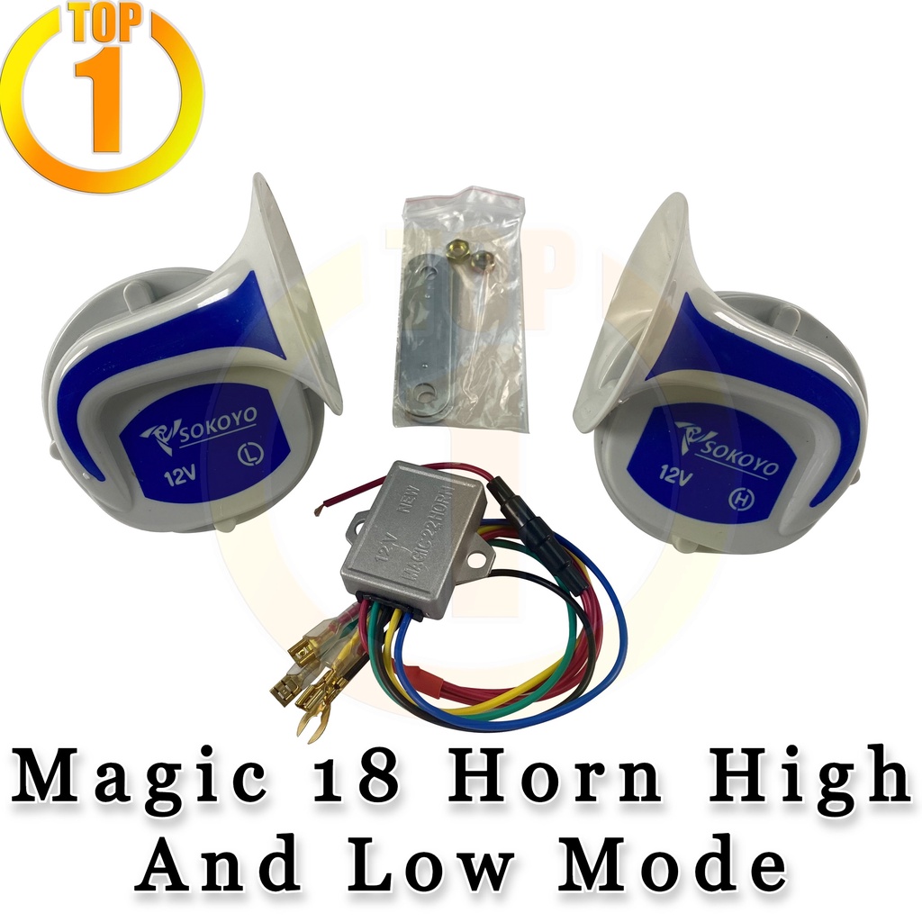 TOP11PAIR Universal Horn 18 Sounds Magic Horn For Car and Motorcycle ...