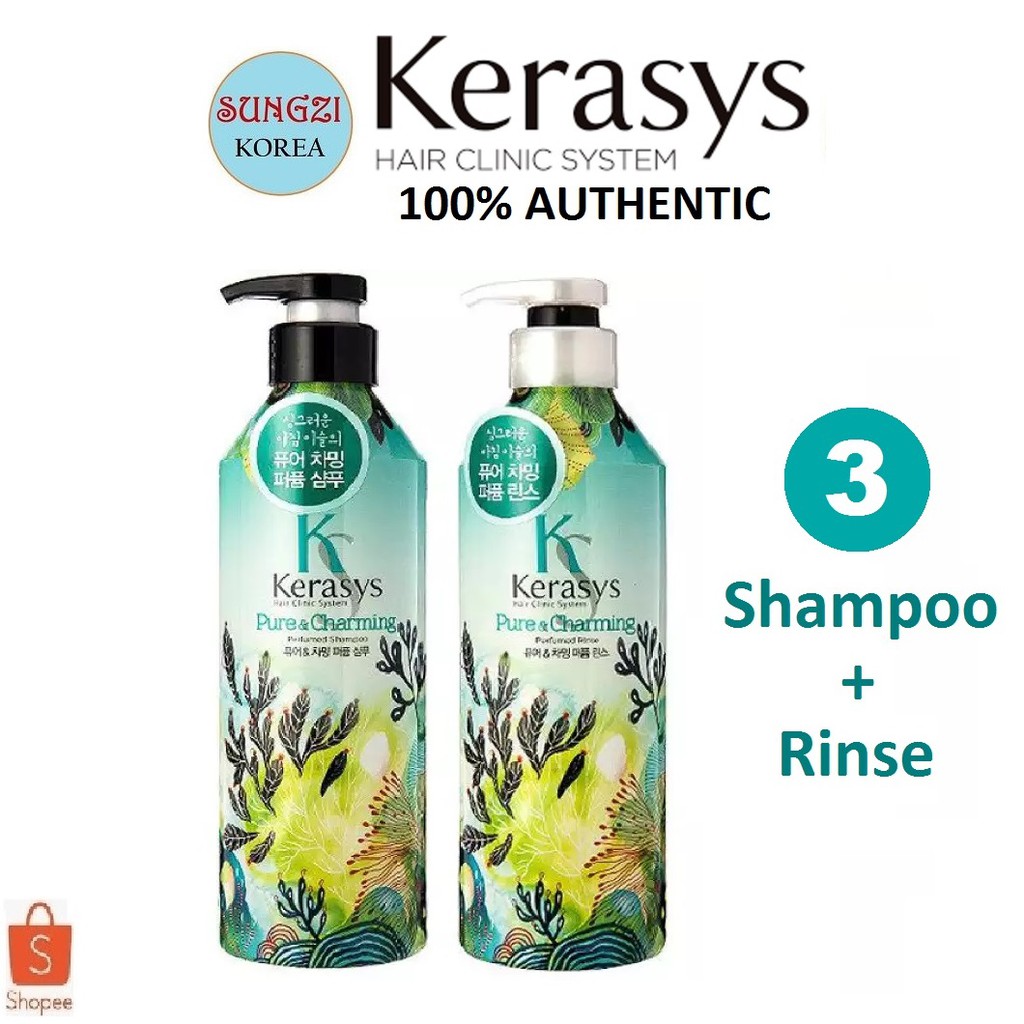 KERASYS Pure & Charming Perfumed Shampoo 600ml / Rinse 600ml Korean ...
